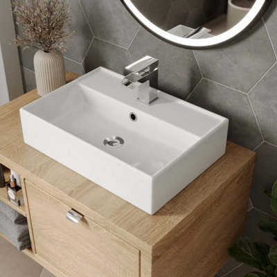 Affine Bathroom Vanity Wash Basin Sink Countertop Rectangular 1 TH ...
