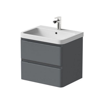 Affine Bathroom Wall Hung Vanity Unit Wash 600 Basin Base Cabinet ...