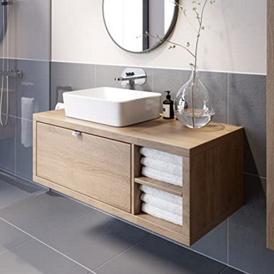 Affine Bathroom Wall Hung Vanity Unit White Basin Cabinet Storage ...