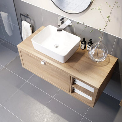 Affine Bathroom Wall Hung Vanity Unit White Basin Cabinet Storage ...