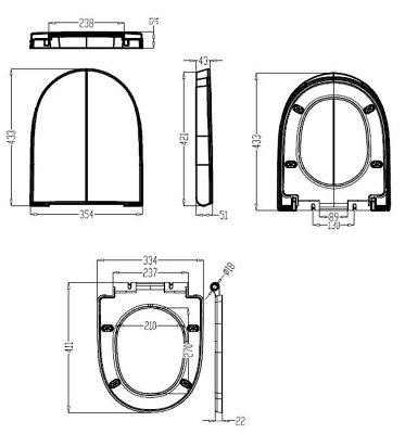 Affine BTW Back to Wall Toilet Pan Concealed Cistern Unit 500mm Soft ...