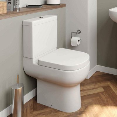 Affine Close Coupled Toilet Ceramic Short Projection Pan Cistern Soft ...