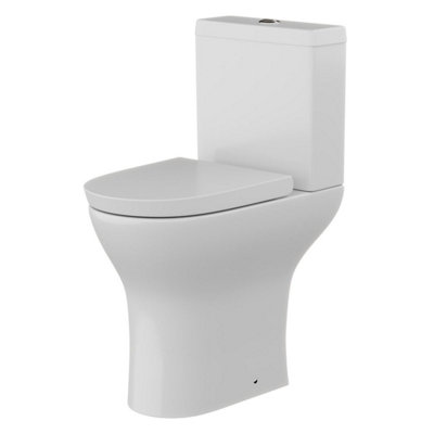Affine Comfort Height Rimless Close Coupled Toilet WC Soft Close Seat ...