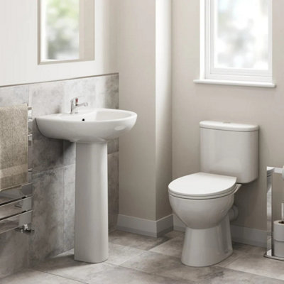 Affine Complete Bathroom Suite Brass Bath Shower Screen Basin Pedestal ...