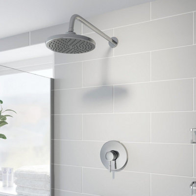 Affine Concealed Stick Shower Wall Mounted Fixed Head Chrome Round ...