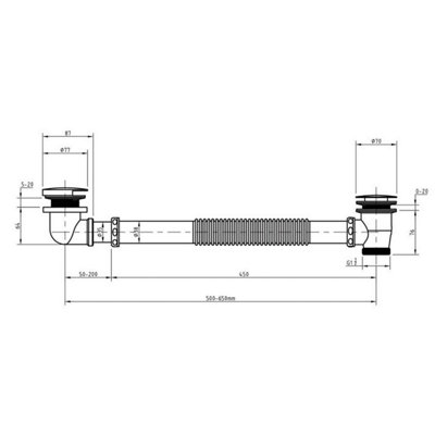 AFFINE EXPOSED TRADITIONAL FREESTANDING BATH WASTE OVERFLOW ADJUSTABLE ...
