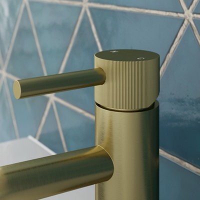 Affine Fluted Basin Sink Mixer Tap Bathroom Mono Round Single Lever ...