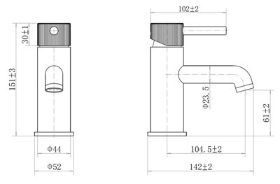 Affine Fluted Basin Sink Mixer Tap Bathroom Mono Round Single Lever ...