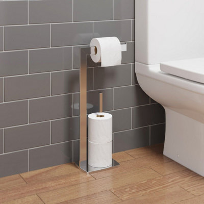 Affine Freestanding Toilet Roll Holder Floor Standing Bathroom Modern ...