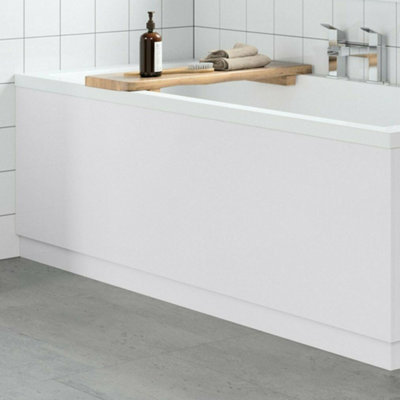 Affine Front Side Bath Panel Bathroom Modern Easy Cut 1700mm MDF White ...