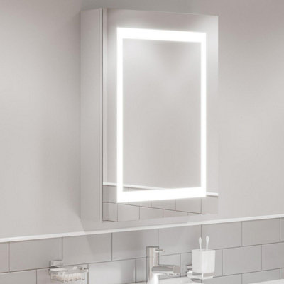 Affine LED Bathroom Mirror Cabinet Illuminated Mains Powered Demister ...