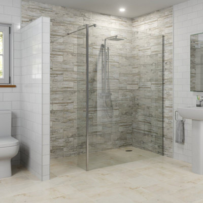 Affine Modern 1200mm Walk In Wet Room Shower Screen Return Panel Easy ...