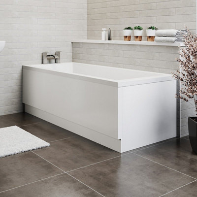 Affine Modern Acrylic Bath Panel Pack Set Side End Gloss White 1700 ...