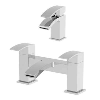 Affine Modern Bathroom Mono Basin Sink Mixer Bath Mixer Filler Tap Set ...