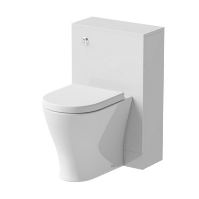 Affine Modern Bathroom Toilet WC Concealed Cistern Unit ONLY White 500mm