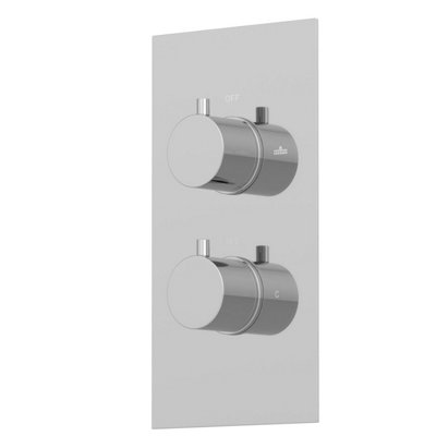 Affine Modern Concealed Shower Valve Thermostatic Twin Outlet Chrome ...