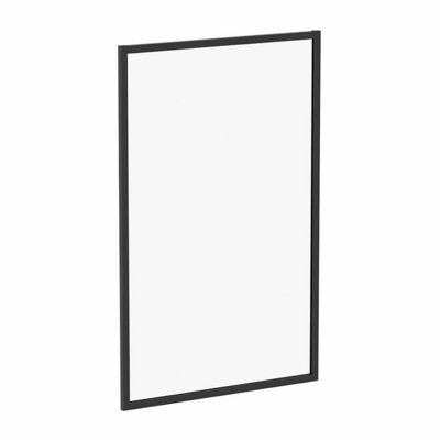 Affine Square Fixed Bath Shower Screen 800mm - Matt Black 6mm