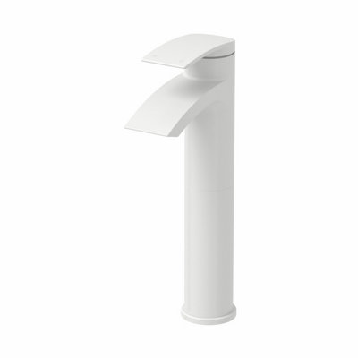 Affine Tall Basin Mixer Tap Countertop Sink Bathroom Mono Curved Spout ...