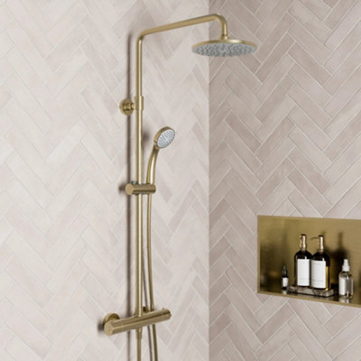 Affine Thermostatic Designer Mixer Shower Dual Head Rainfall Cool Touch ...