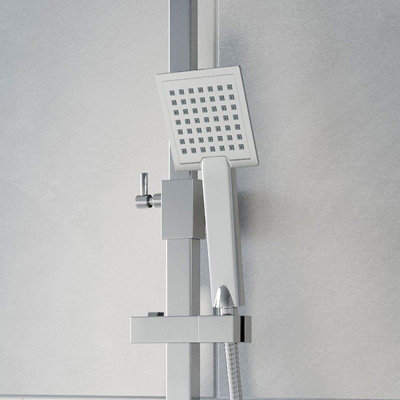 Affine Thermostatic Shower Mixer Square Chrome Bathroom Exposed Twin ...