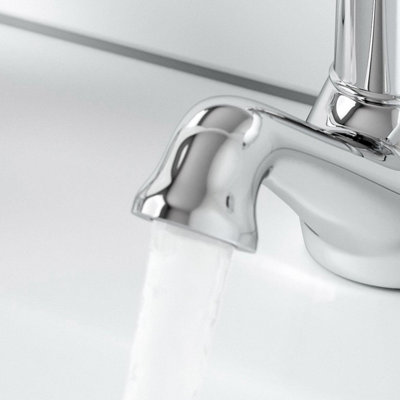Affine Traditional Basin Sink Taps Bathroom Hot Cold Chrome Ceramic ...