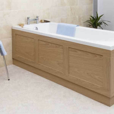 Affine Traditional Bathroom 1700mm Side Bath Panel 15mm Wooden Oak MDF ...