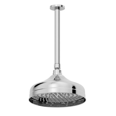 Affine Traditional Bathroom Ceiling Mounted Chrome Round Drencher Fixed ...