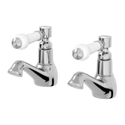 Affine Traditional Bathroom Lever Hot Cold Twin Basin Sink Taps Bath ...