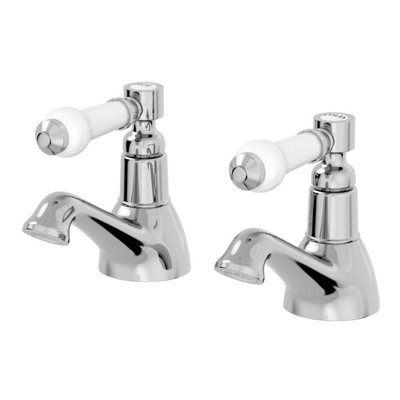 Affine Traditional Bathroom Lever Hot Cold Twin Basin Sink Taps Bath ...