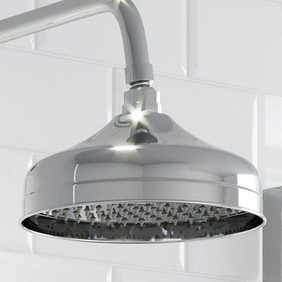 Affine Traditional Bathroom Wall Mounted Chrome Round Drencher Fixed ...