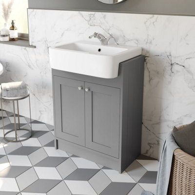 AFFINE TRADITIONAL VANITY BASIN UNIT FREESTANDING 1 TAP HOLE BATHROOM ...