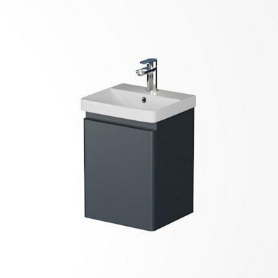 Affine Wall Mounted Bathroom Vanity Unit Basin Sink Storage Furniture ...
