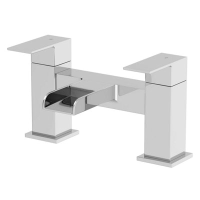 Affine Waterfall Bath & Basin Mixer Tap Set with Waste - Square Lever ...