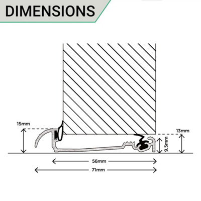 AFIT Aluminium Door Threshold Seal Draft Excluder - 56mm Inward Opening ...