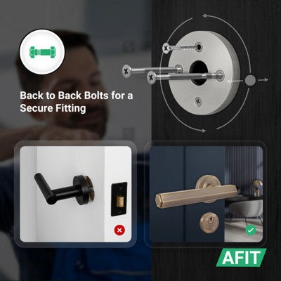 AFIT Antique Brass Fire Door Handle Euro Lock and Thumbturn Cylinder ...
