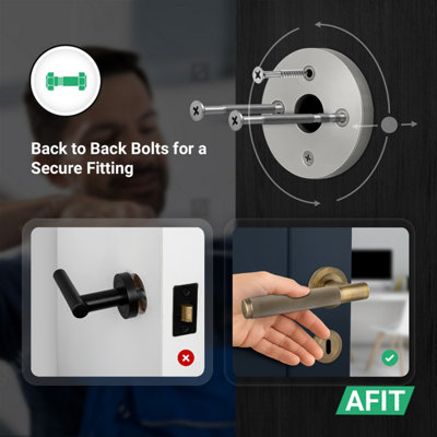 AFIT Antique Brass Fire Door Handle Key Lock Set Internal Fire Rated ...