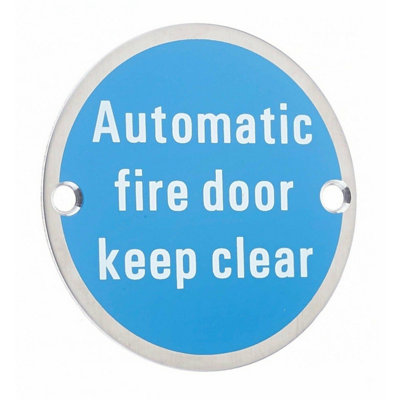 AFIT Automatic Fire Door Keep Clear Circular Disc Fire Door Sign - 76mm ...