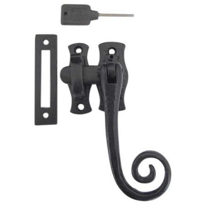 AFIT Black Antique Iron Locking Curly Tail Window Fastener - Right Hand ...