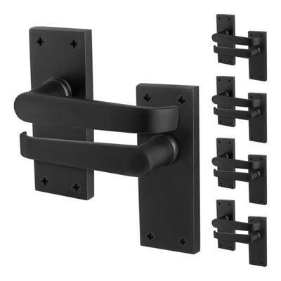 AFIT Black Door Handles Latch, 5 Pairs of Internal Victorian Straight ...