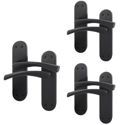 AFIT Black Internal Twist Door Handles 3 Pairs Novi Backplate Range