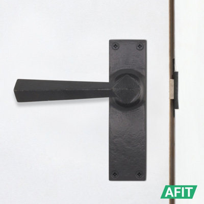 AFIT Black Iron Door Handles - 6 Pairs of Black Antique Internal Lever ...