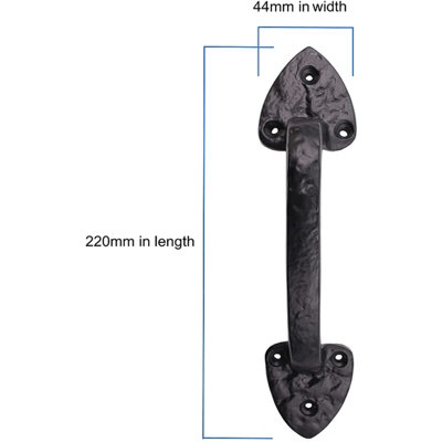AFIT Black Iron Pull Handles - Wrought Antique Iron 220mm