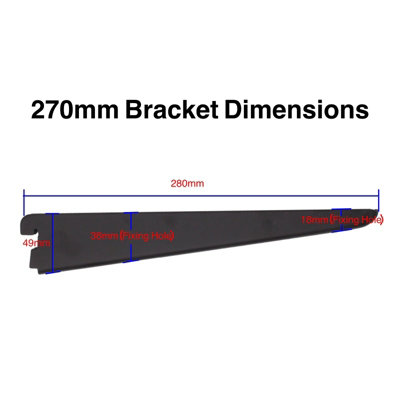 AFIT Black Twin Slot Bracket - 270mm - Black - Pack of 10