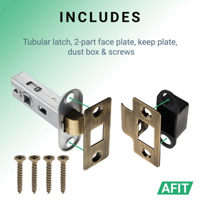 AFIT Brass Tubular Door Latch for Internal Doors - 2.5 Inch / 64mm ...