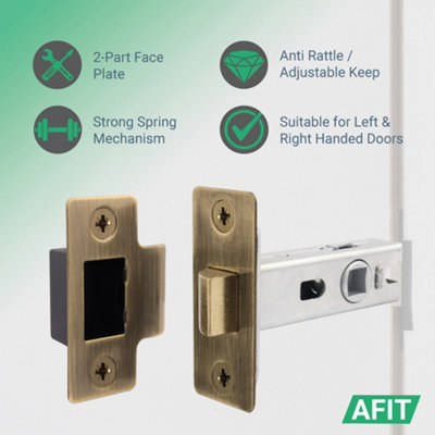 AFIT Brass Tubular Door Latch for Internal Doors - 3 Inch / 76mm - Pack ...
