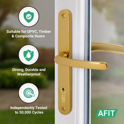 AFIT Brass UPVC Door Handles, Composite Front Door Handles, 92mm PZ ...