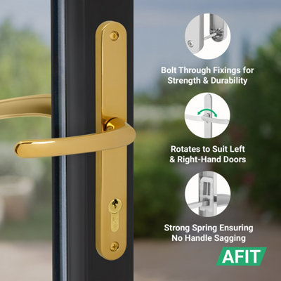AFIT Brass UPVC Door Handles, Composite Front Door Handles, 92mm PZ ...