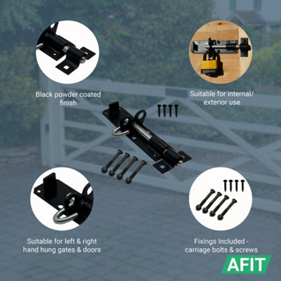 AFIT Brenton Pad Lock Bolt Padbolt Lockable Sliding Gate Bolt Heavy ...