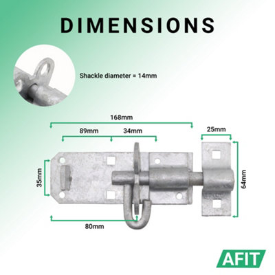 AFIT Brenton Pad Lock Bolt Padbolt Lockable Sliding Gate Bolt Heavy ...