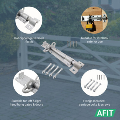 AFIT Brenton Pad Lock Bolt Padbolt Lockable Sliding Gate Bolt Heavy ...